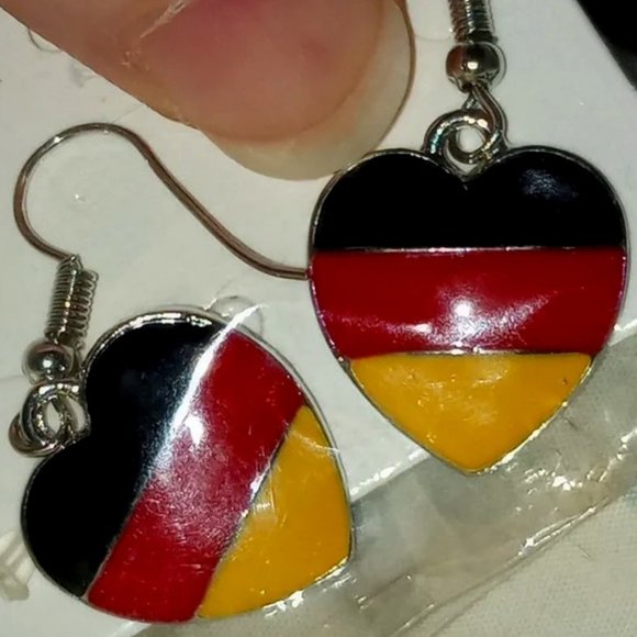 Accessories | New Gorgeous German Flag Heart Earrings | Poshmark